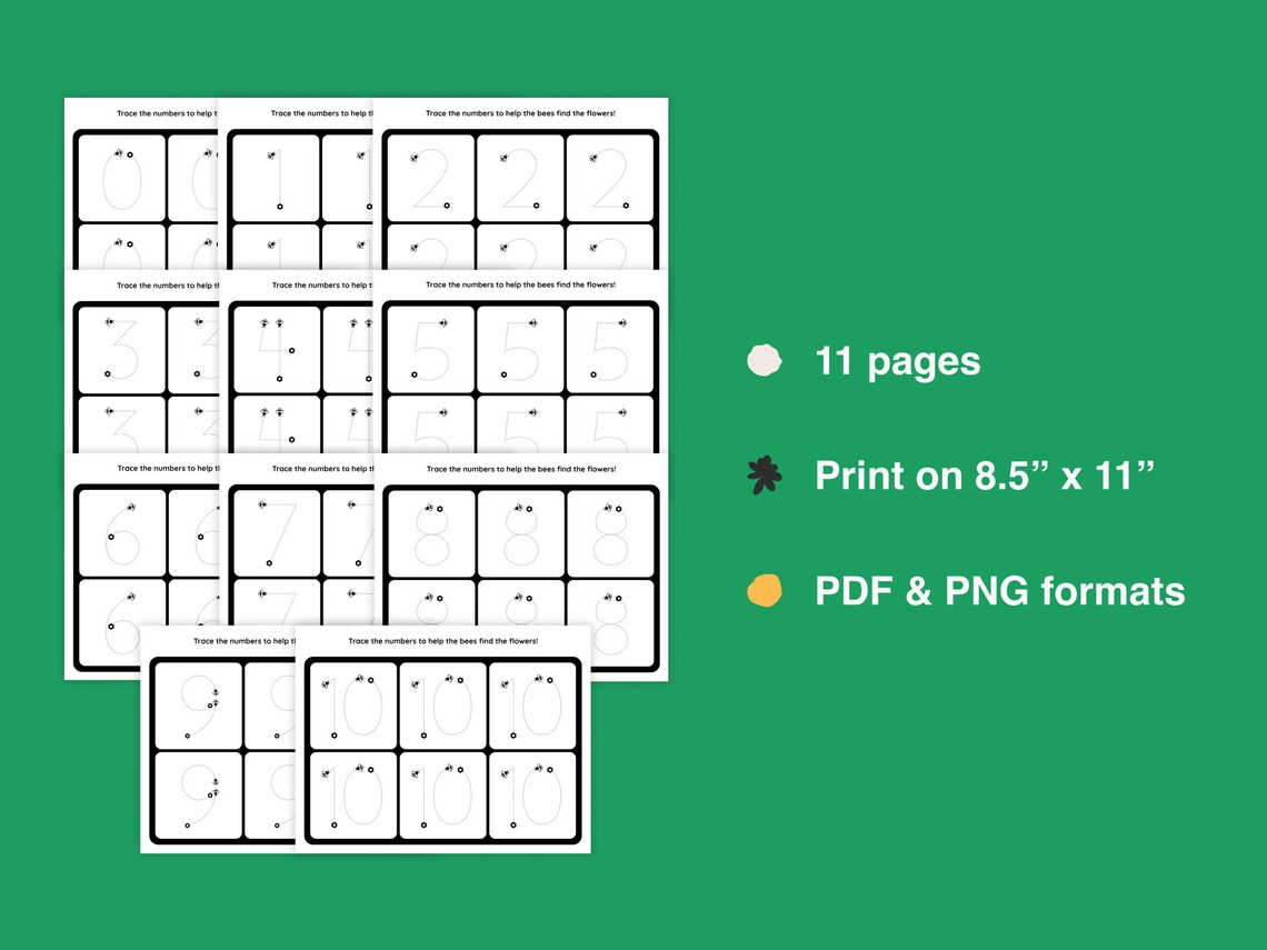 Number Tracing Worksheet, Pre-k, Preschool Worksheet, Kindergarten Math ...