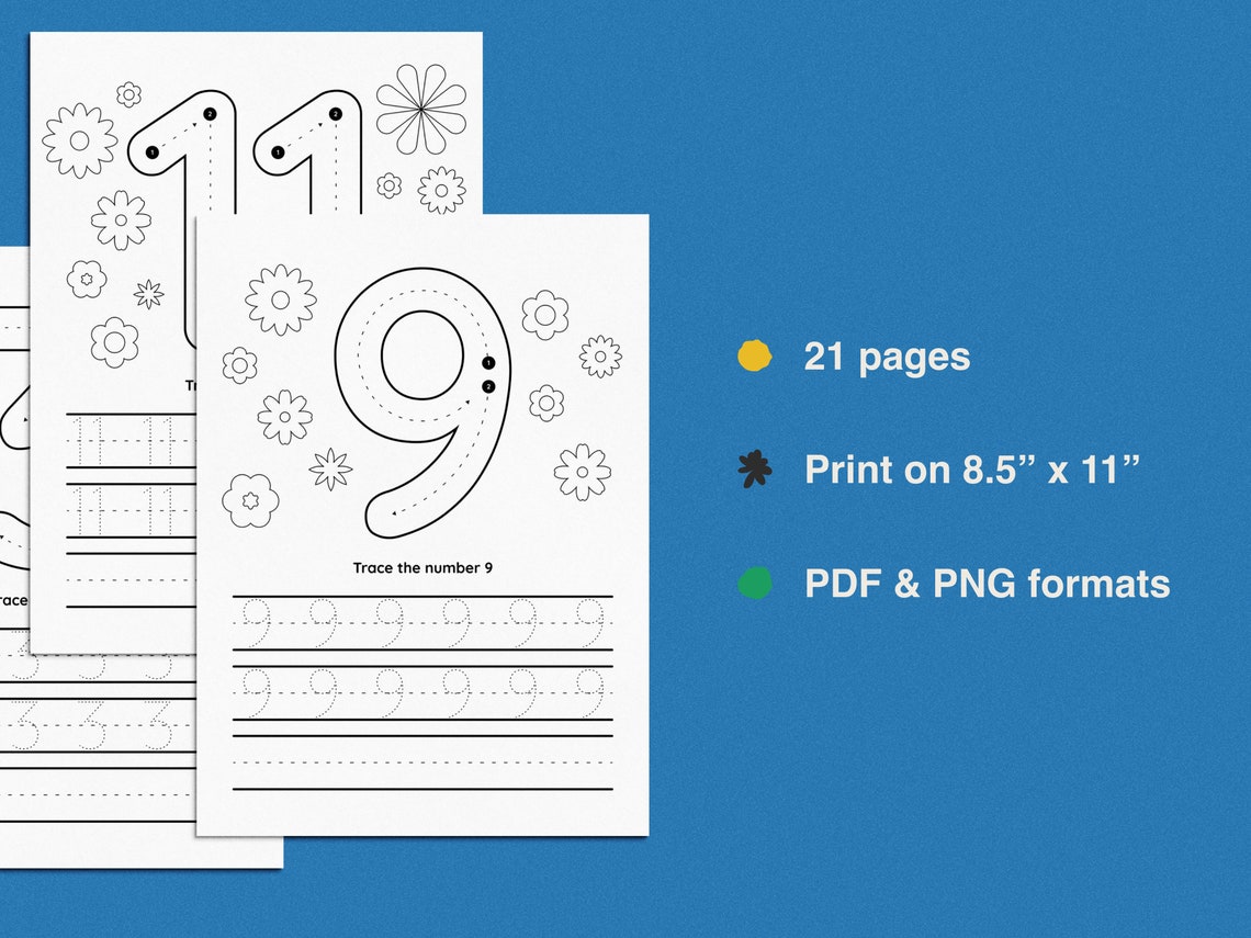 Preschool 0-20 Numbers Tracing Worksheet, Traceable Numbers,, 0-20 ...