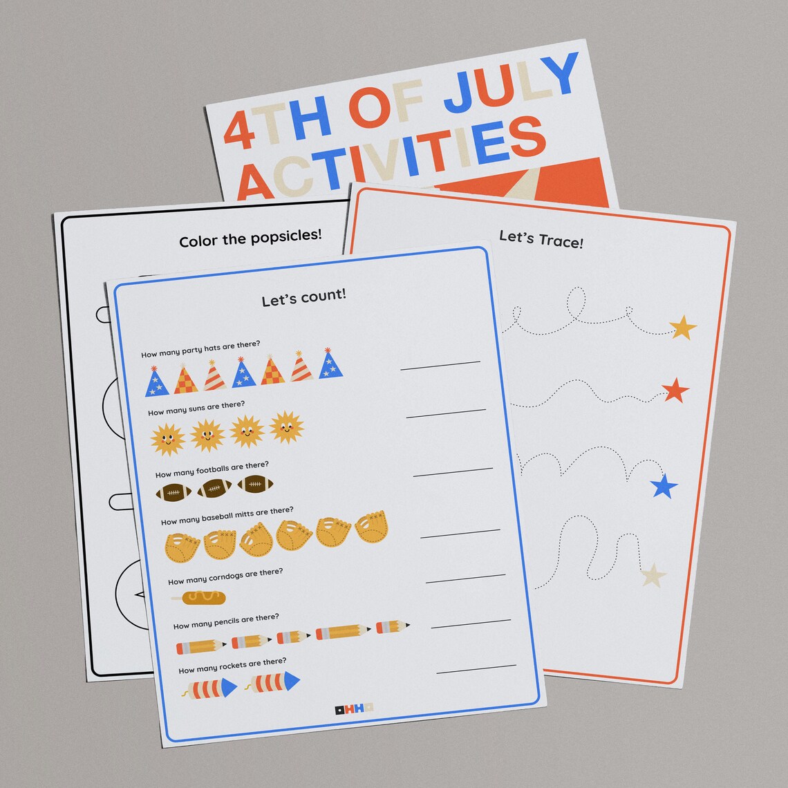 Fourth of July Kid's Activity Bundle, Preschool Activities, Preschool ...