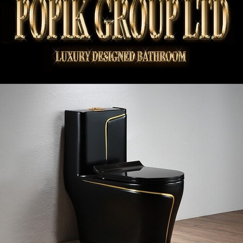 Rimless Flush-bathroom Luxury Black Toilet Design Model With - Etsy