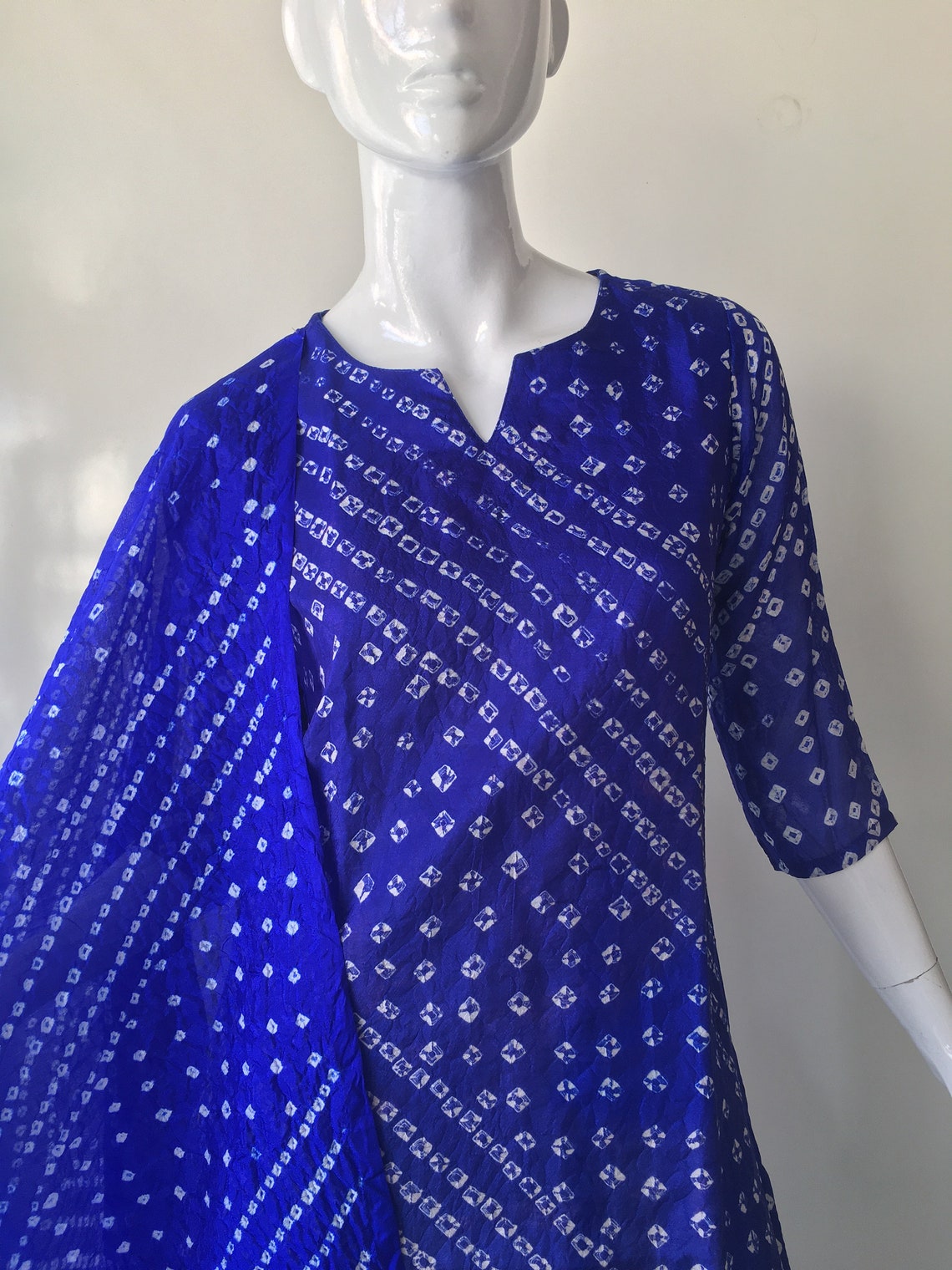 Ready to Wear Bandhani Stitched Salwar Suit Dress Indigo Blue - Etsy
