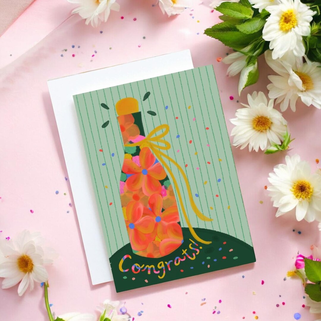 Congrats Congratulations Printable Greeting Card Print on A4 Fold to A6 ...