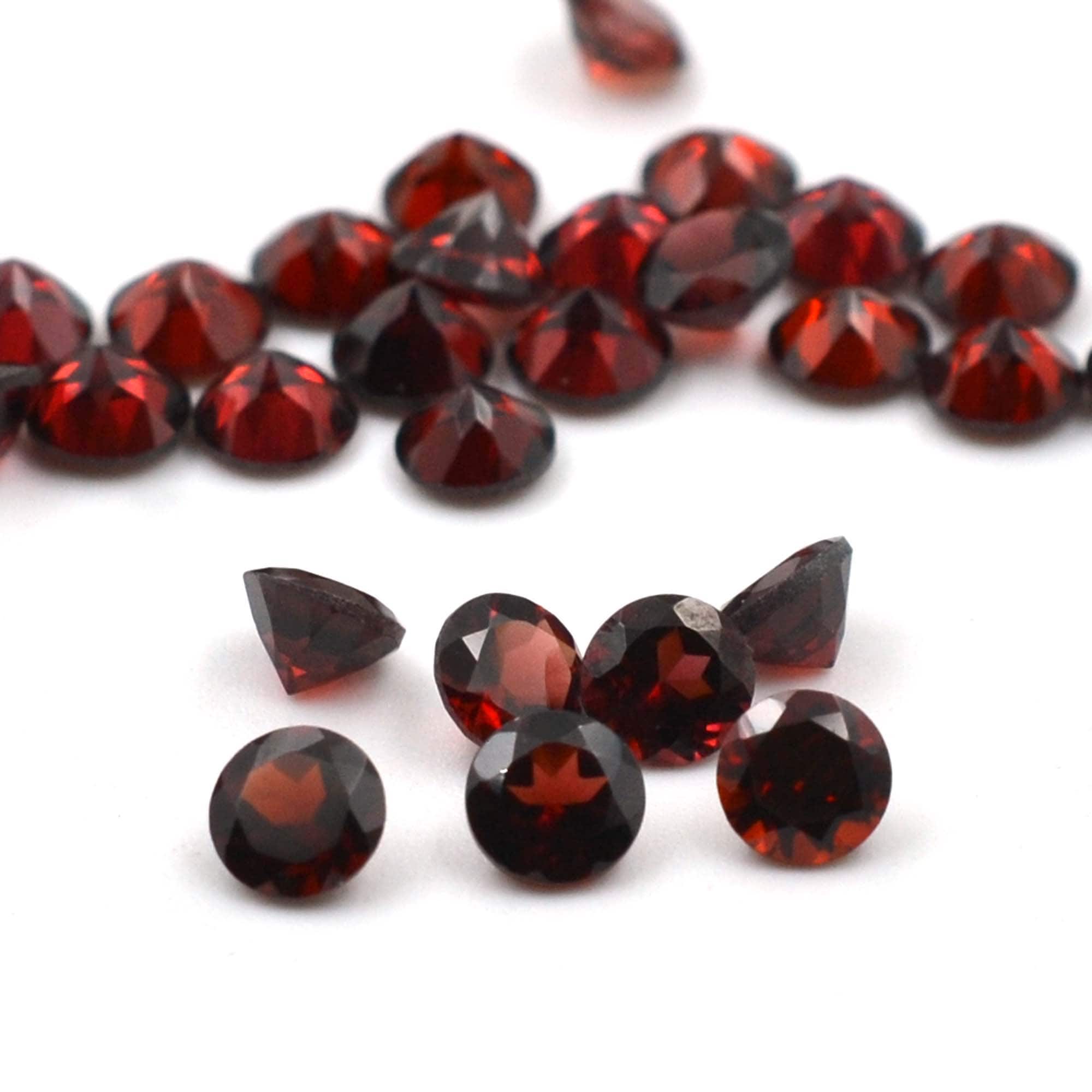 Garnet 3mm 4mm 5mm 6mm 7mm 8mm Round Faceted Cut Stone - Etsy