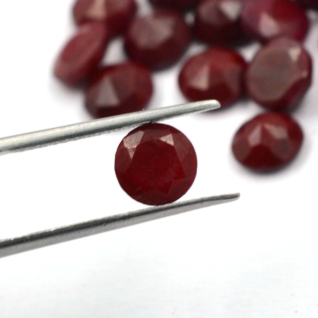 Faceted Round Ruby Corundum: 5-15mm Loose Gemstone - Etsy