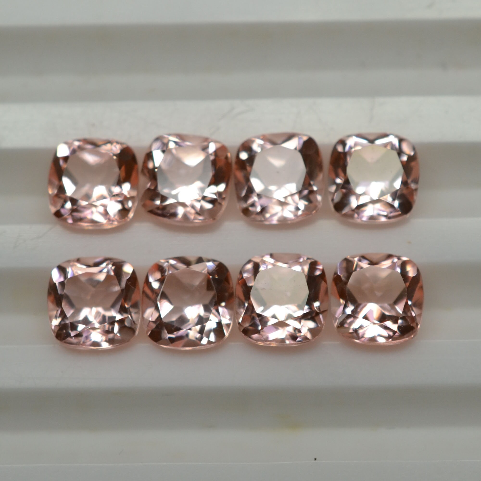 Morganite Quartz 5mm 6mm 7mm 8mm 9mm 10mm Cushion Faceted Cut | Etsy