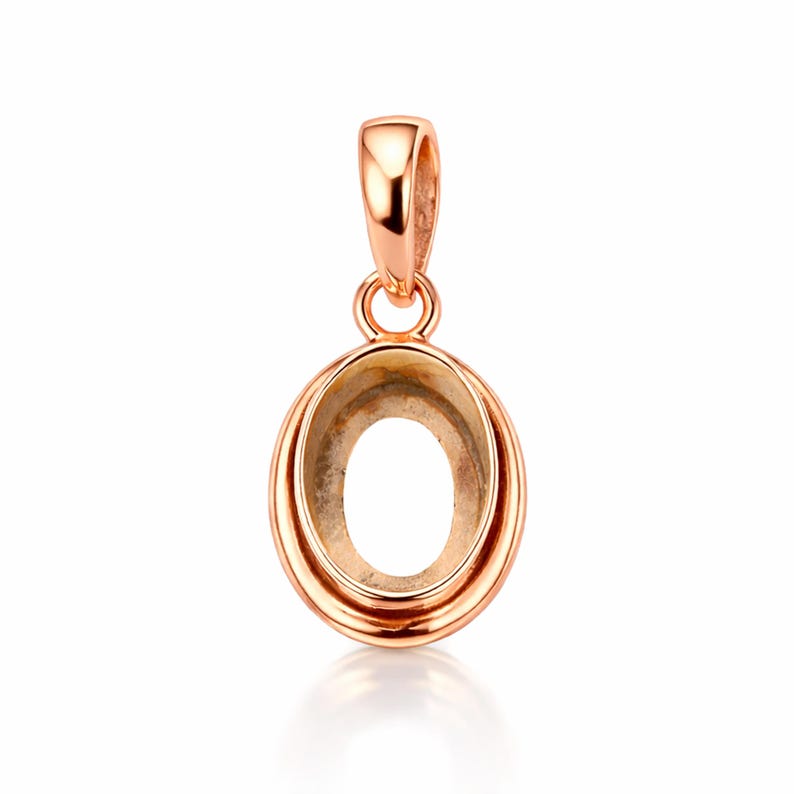 Handmade Sterling Silver Oval Pendant Mount Setting: 4x6mm to 15x20mm ...