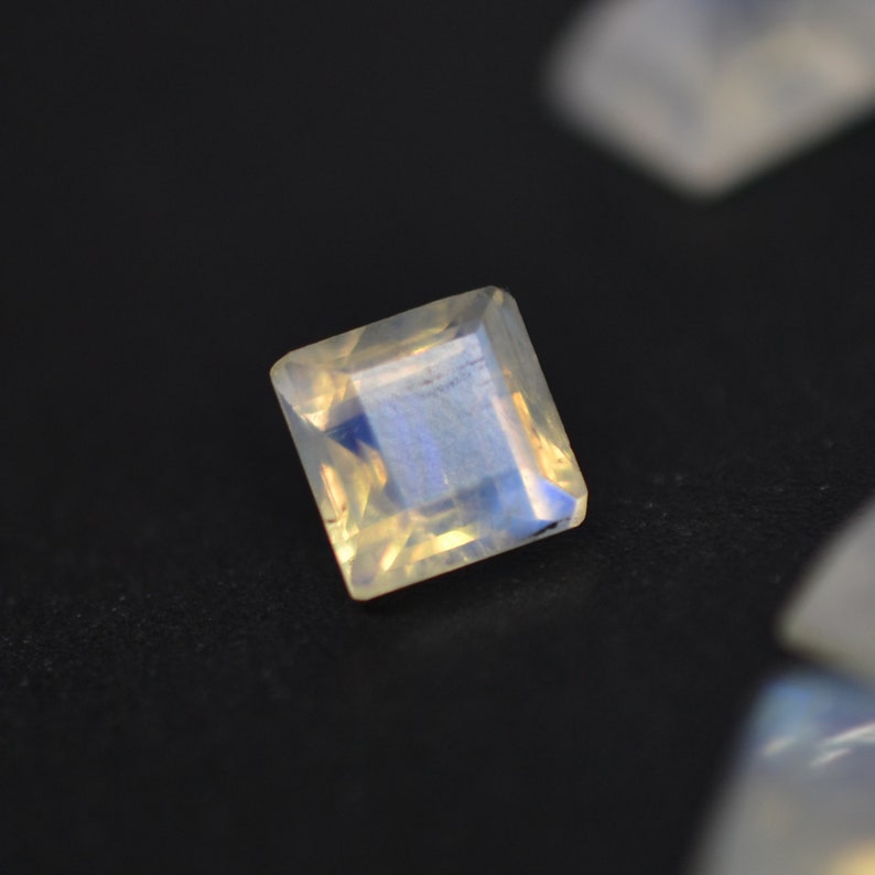 Faceted Square Rainbow Moonstone: Loose Gemstone (5-10mm) - Etsy