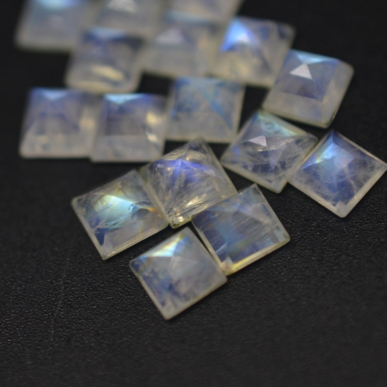 Faceted Square Rainbow Moonstone: Loose Gemstone (5-10mm) - Etsy