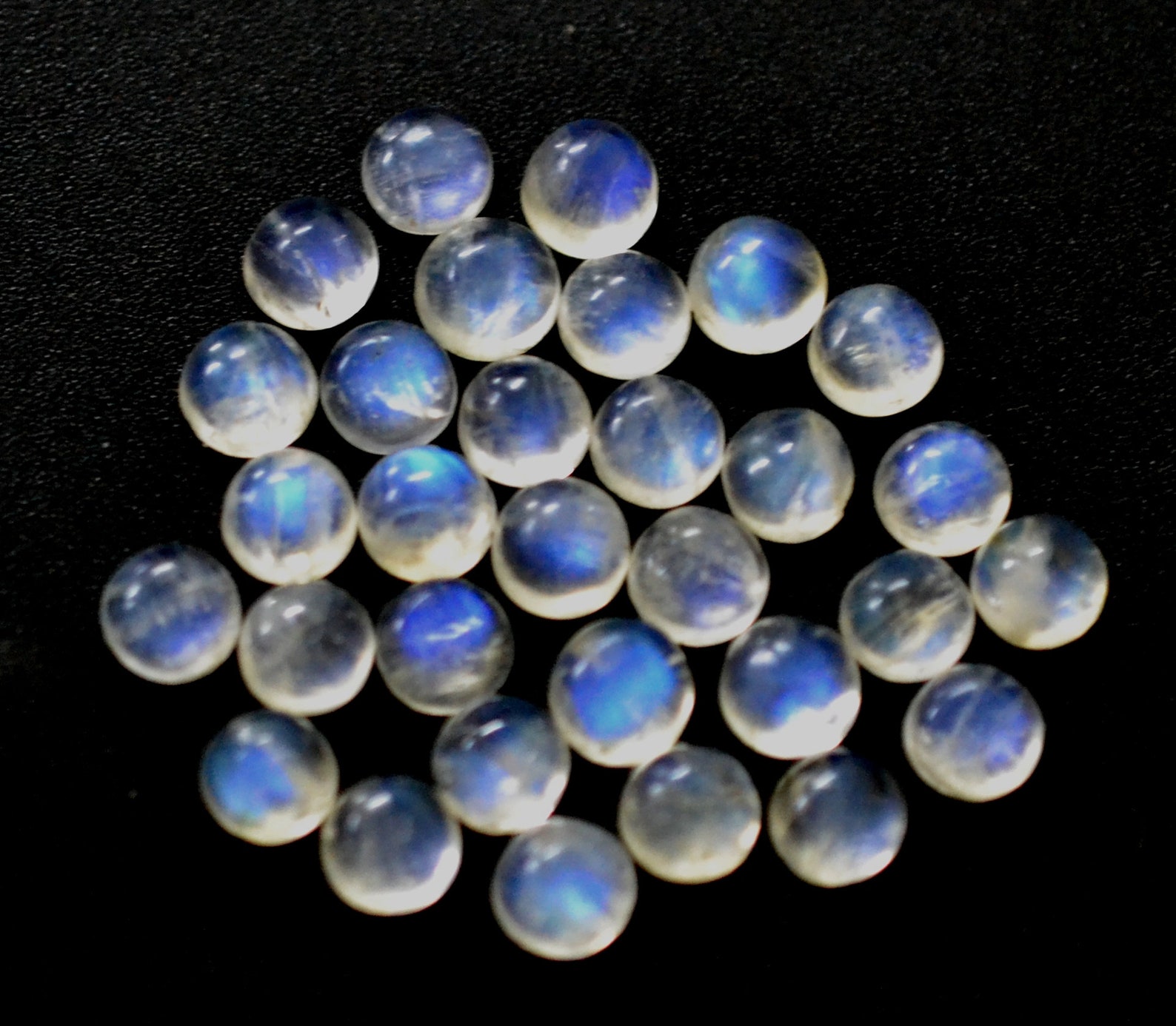Rainbow Moonstone Cabochon Lot: Round Blue Fire Gemstone (4-10mm) - Etsy