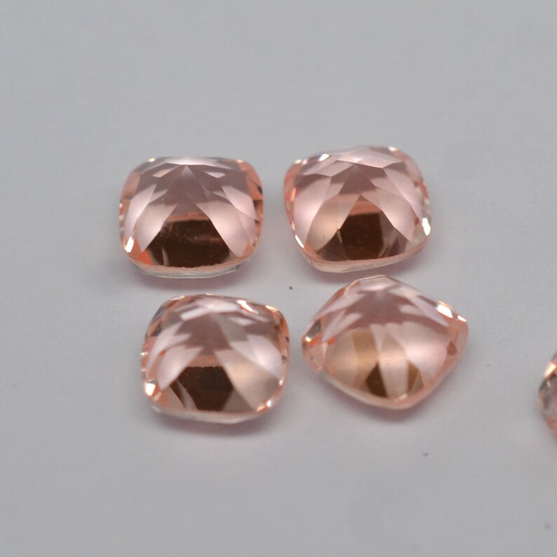 Morganite Quartz 5mm 6mm 7mm 8mm 9mm 10mm Cushion Faceted Cut - Etsy