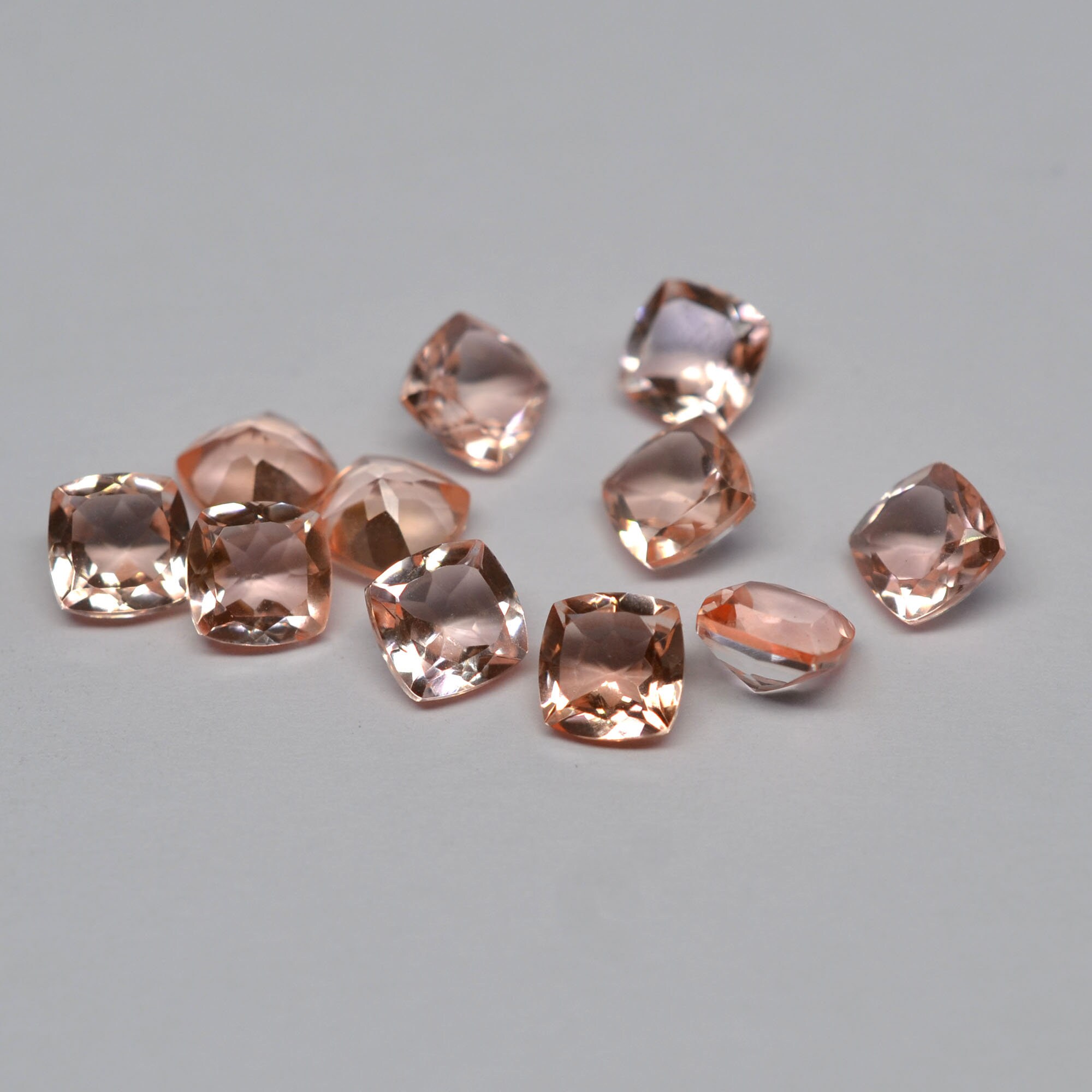 Morganite Quartz 6mm Cushion Faceted Cut Stone Natural | Etsy