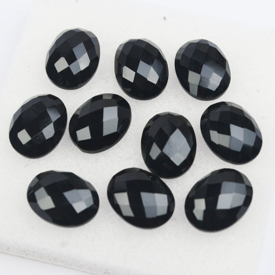 Black Onyx 6x8mm TO 16x22mm Oval Checker Cut Loose Gemstone Loose Onyx ...