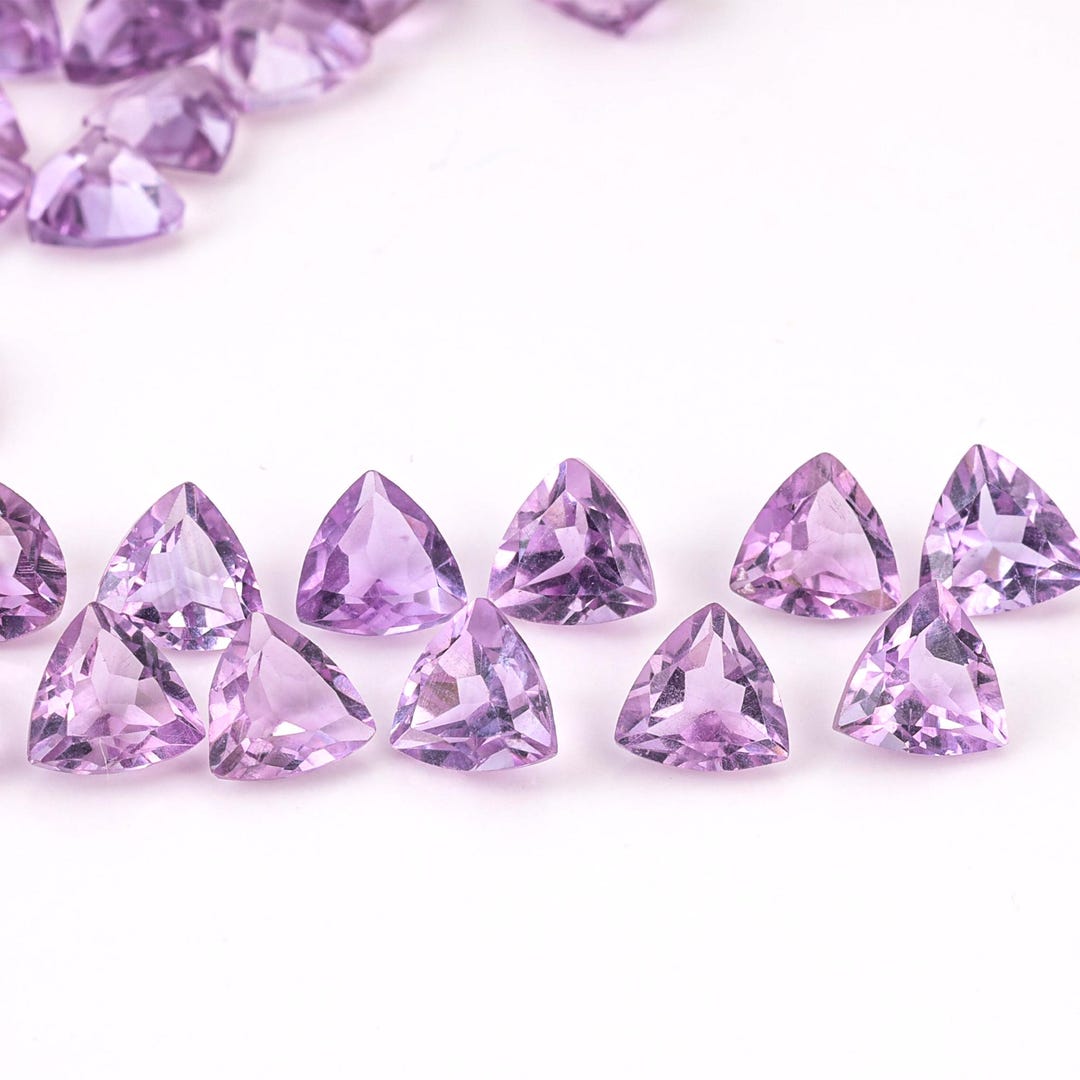 Faceted Trillion Cut Amethyst Gemstone: 4-7mm Natural Jewelry Stone - Etsy