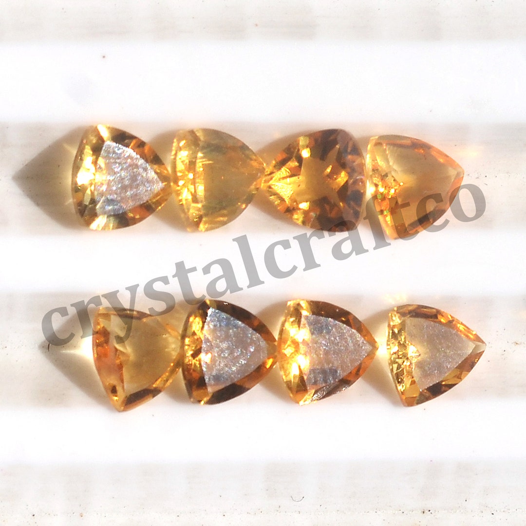 Citrine 2mm to 10mm Gemstone Trillion Yellow Citrine Faceted Cut ...