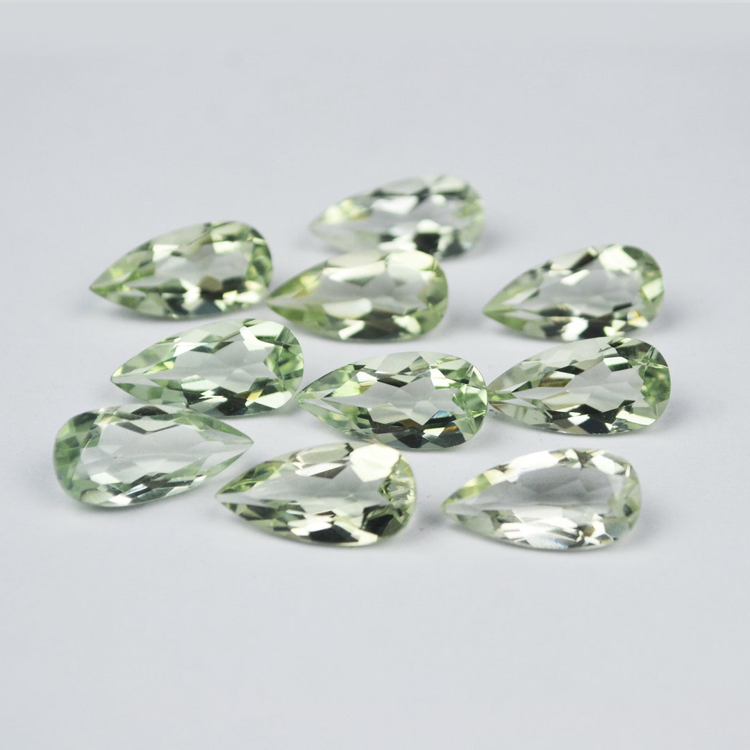 Green Amethyst Prasiolite Stone 5x10mm to 10x20mm Pear Faceted Cut ...