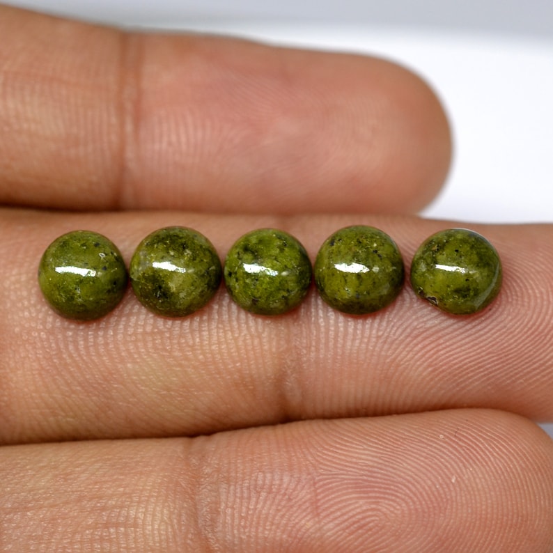 Green Henna Jasper Cabochon: 6mm Round Calibrated Gemstone - Etsy