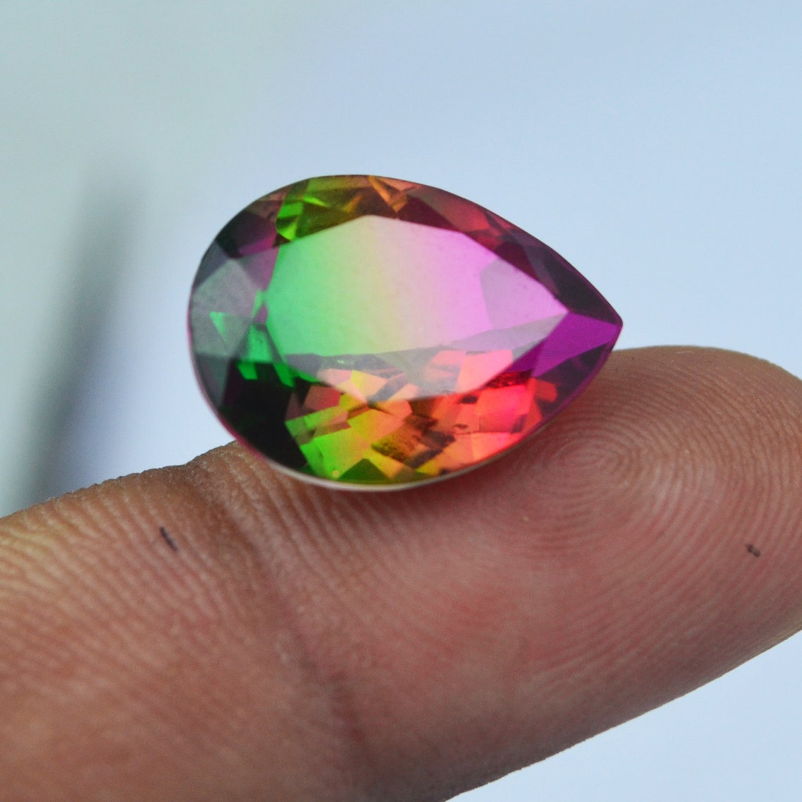 Watermelon Quartz 8x12mm Pear Faceted Cut Gemstone Water-melon - Etsy