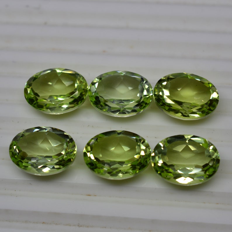 Oval Faceted Green Peridot Quartz Doublet: Jewelry Making Stone - Etsy
