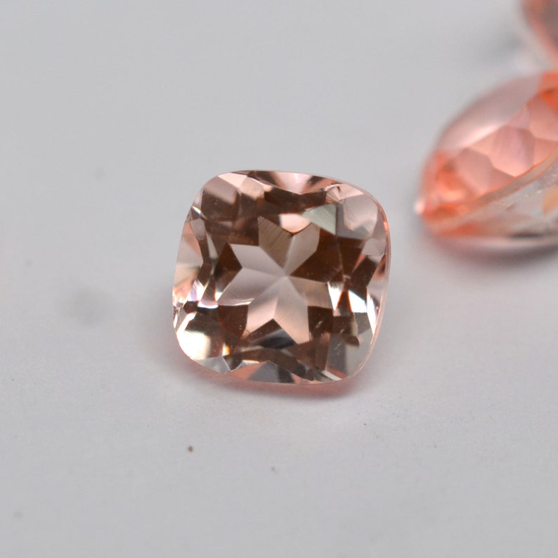 Morganite Quartz 5mm 6mm 7mm 8mm 9mm 10mm Cushion Faceted Cut - Etsy