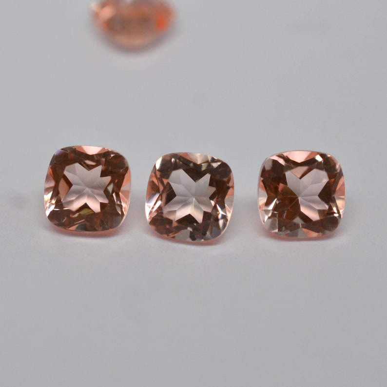 Morganite Quartz 5mm 6mm 7mm 8mm 9mm 10mm Cushion Faceted Cut - Etsy