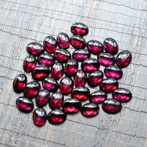 Garnet Oval Shape Natural Garnet Cabochon Handmade Flatback Calibrated ...