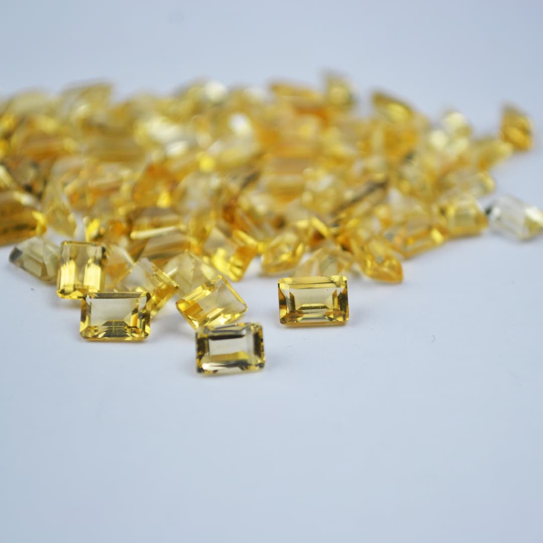 Faceted Citrine Gemstone: 5x7mm Octagon Cut, Loose Stone - Etsy