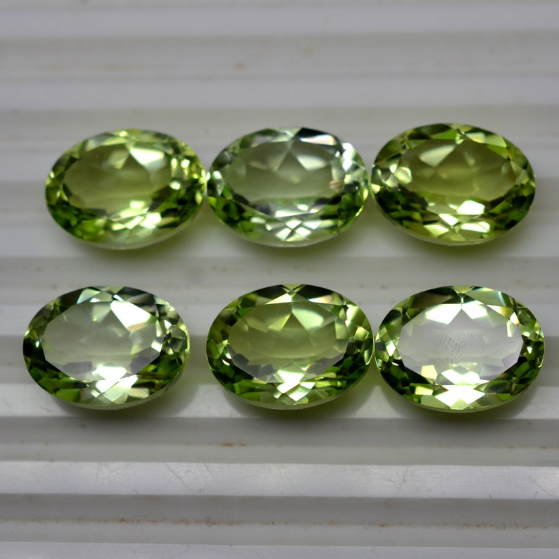Oval Faceted Green Peridot Quartz Doublet: Jewelry Making Stone - Etsy