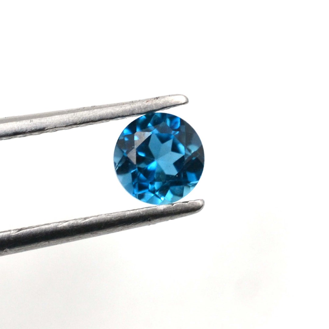 Faceted Round London Blue Topaz Gemstone: 3mm-7mm Loose Stone - Etsy