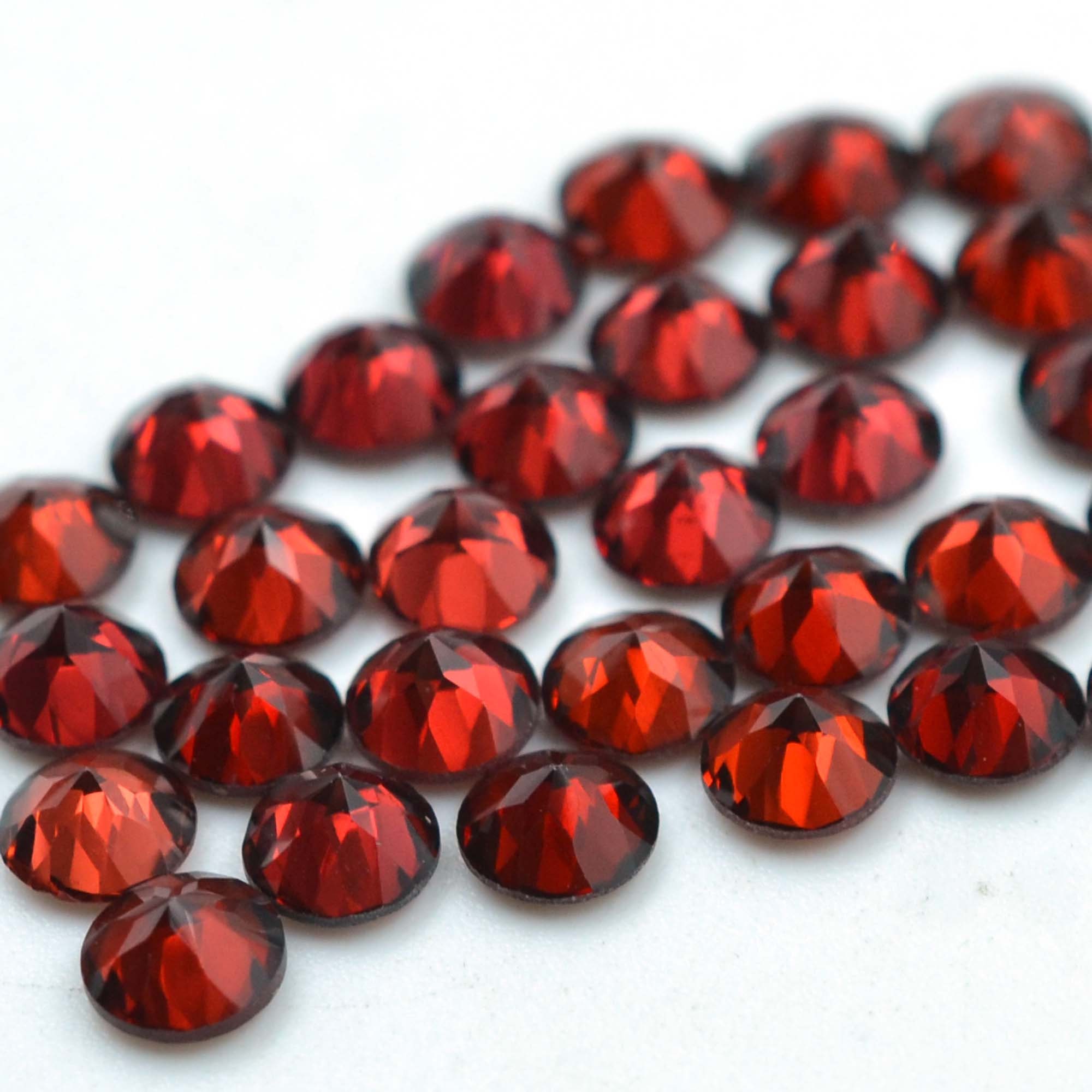 Garnet 3mm 4mm 5mm 6mm 7mm 8mm Round Faceted Cut Stone - Etsy