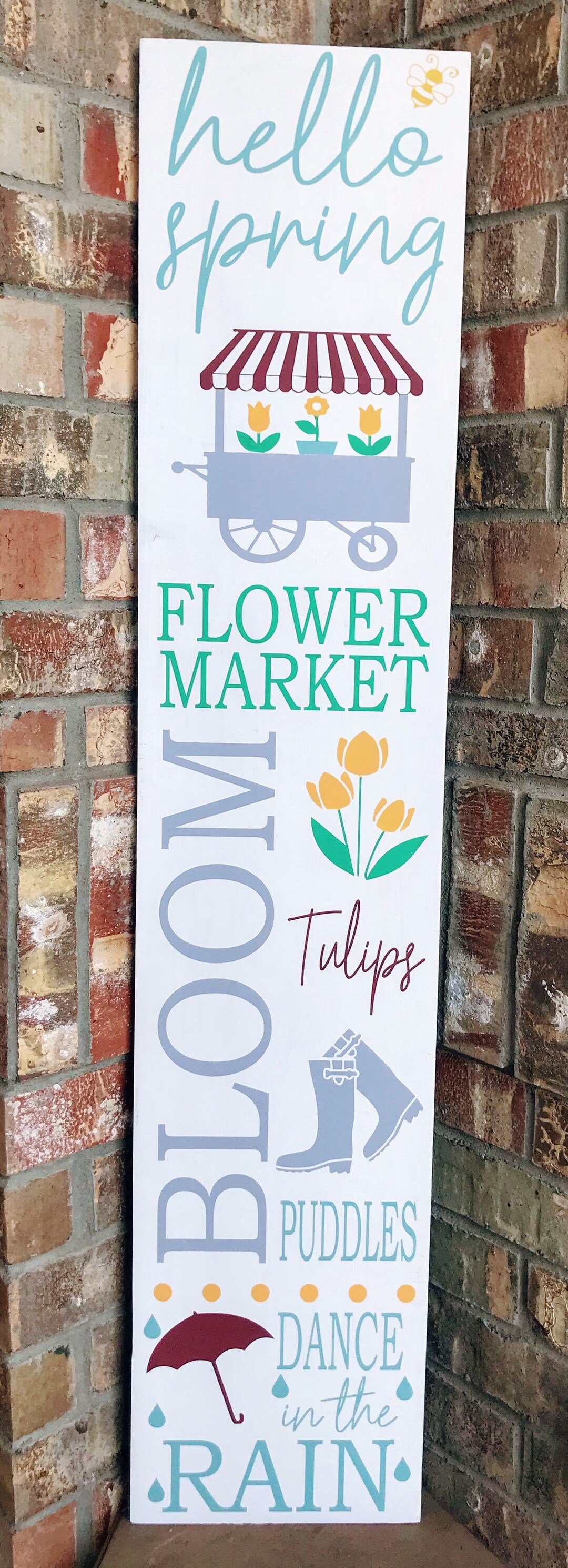 Hello Spring Porch Sign/spring/10x48 Porch Sign/bloom - Etsy