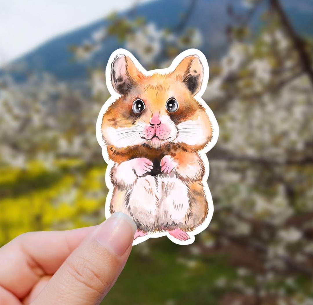 Hamster Watercolor Vinyl Sticker, Hamster Sticker, Best Friend Gift ...