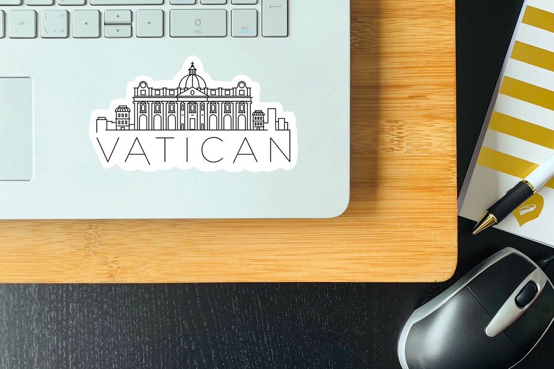 Vatican Skyline Vinyl Sticker, Vatican City, Travel Stickers, Best ...