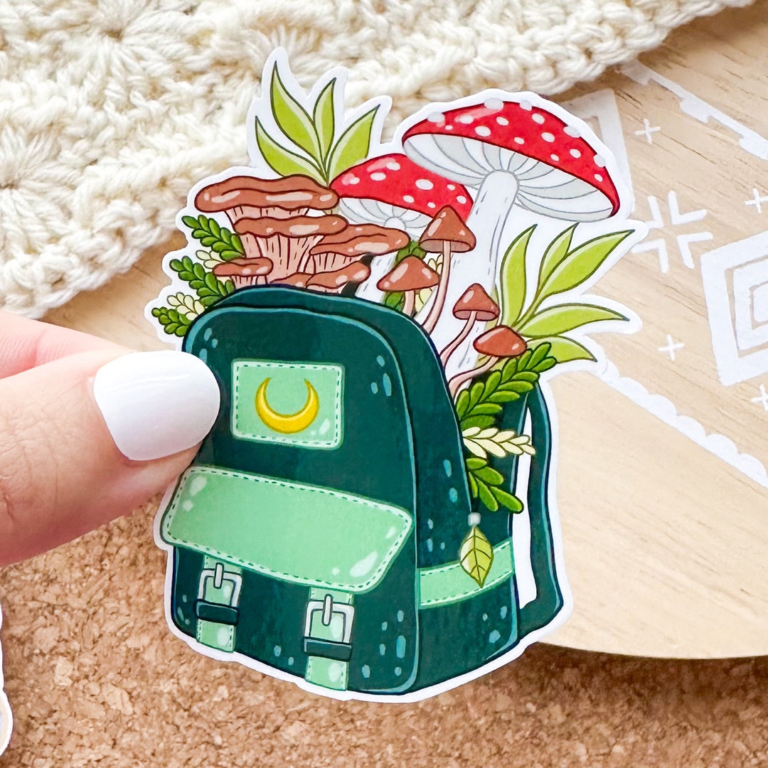Mushroom Backpack Vinyl Sticker, Best Friend Gift, Small Gift, Laptop ...