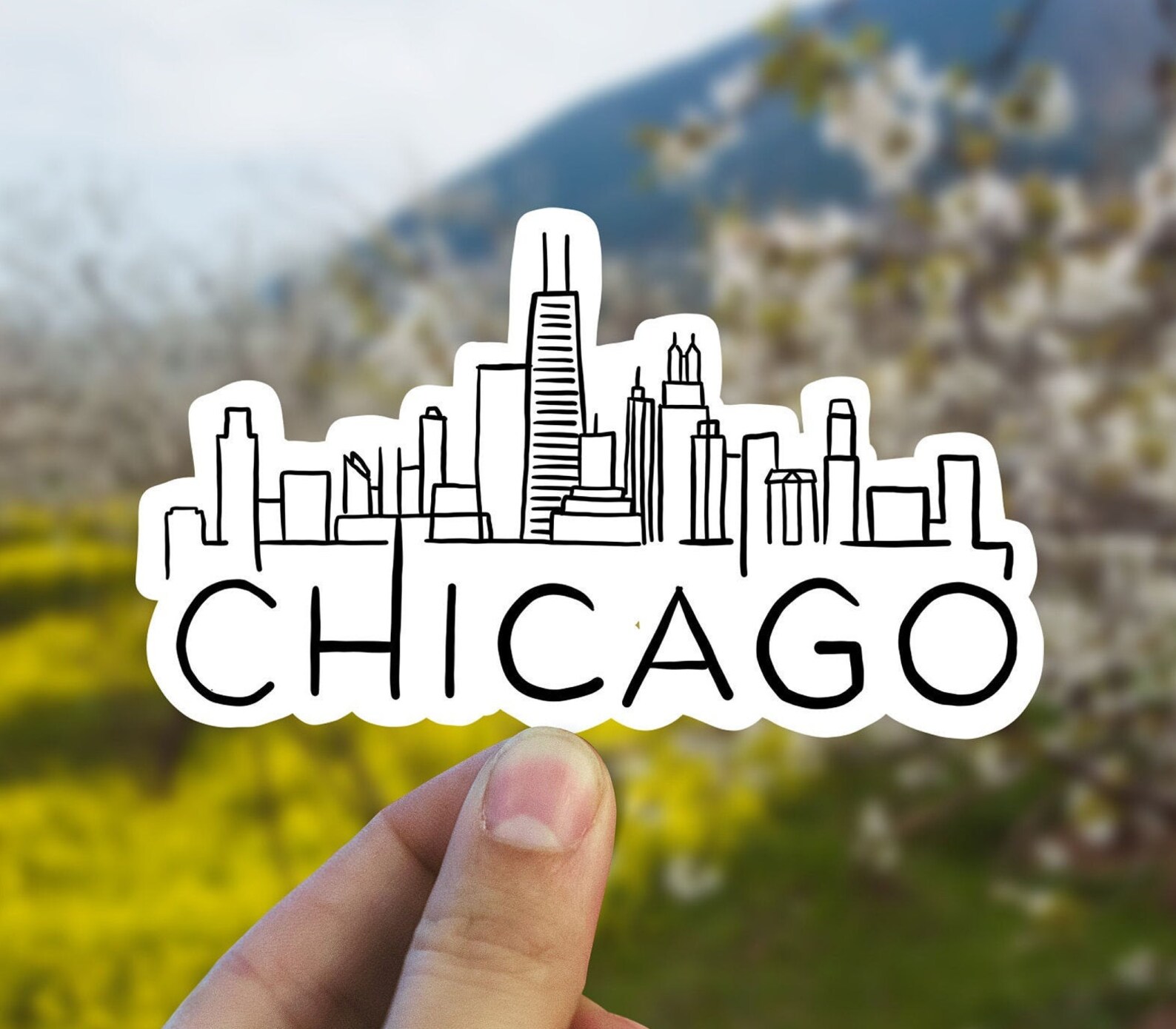 Chicago Skyline Vinyl Sticker, Illinois,best Friend Gift, Birthday Gift ...