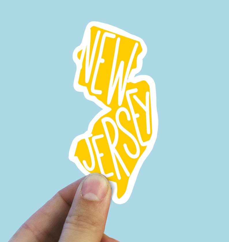Minimal New Jersey state vinyl sticker custom stickers New | Etsy