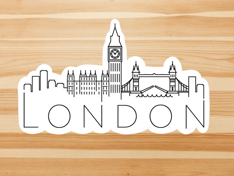 London Skyline Vinyl Sticker Travel Stickers Britain Best - Etsy
