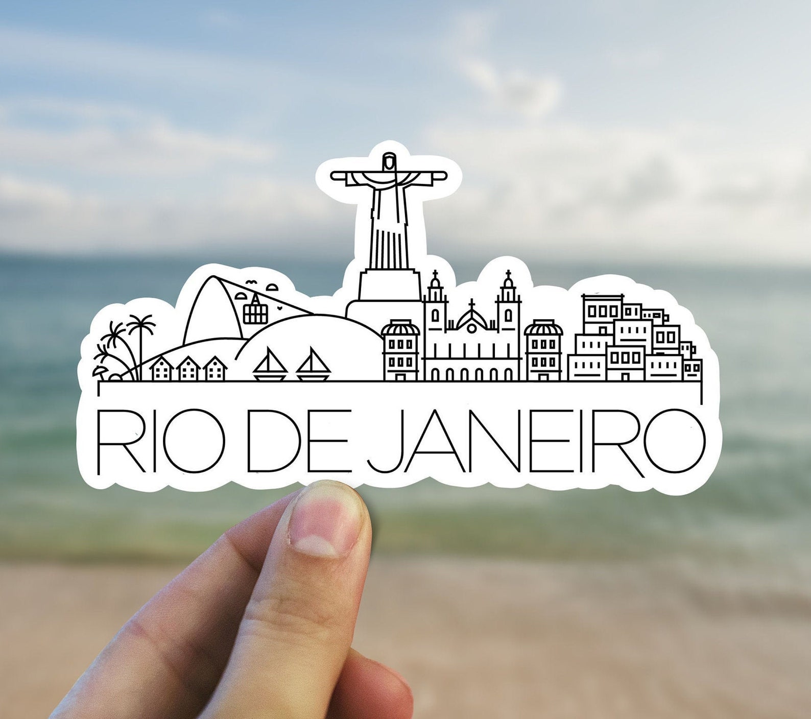 Rio De Janeiro Skyline Vinyl Sticker, Brazil, Best Friend Gift ...