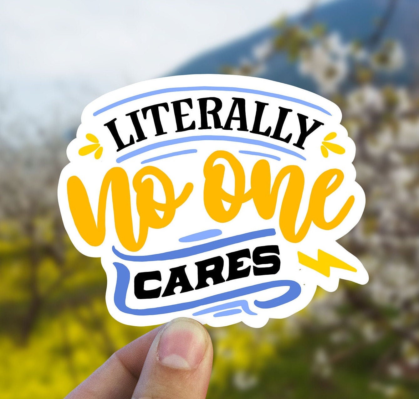 Literally No One Cares Vinyl Sticker, Funny Sticker, Best Friend Gift ...