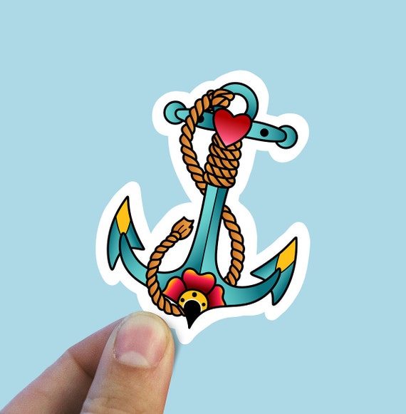 Tattoo Anchor Vinyl Sticker Best Friend Gift Fine Art - Etsy