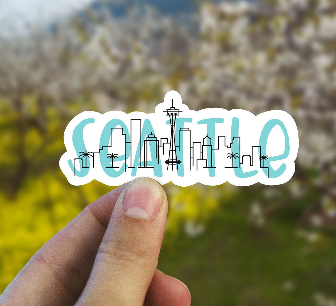 Colorful Seattle Skyline Vinyl Sticker, Washington State, Best Friend ...