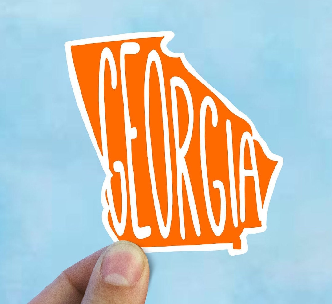 Minimal Georgia State Vinyl Sticker, Custom Stickers, Georgia, Travel ...
