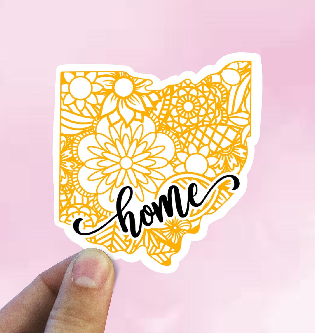 Ohio Mandala State Home Vinyl Sticker, Waterproof State Sticker, Travel ...