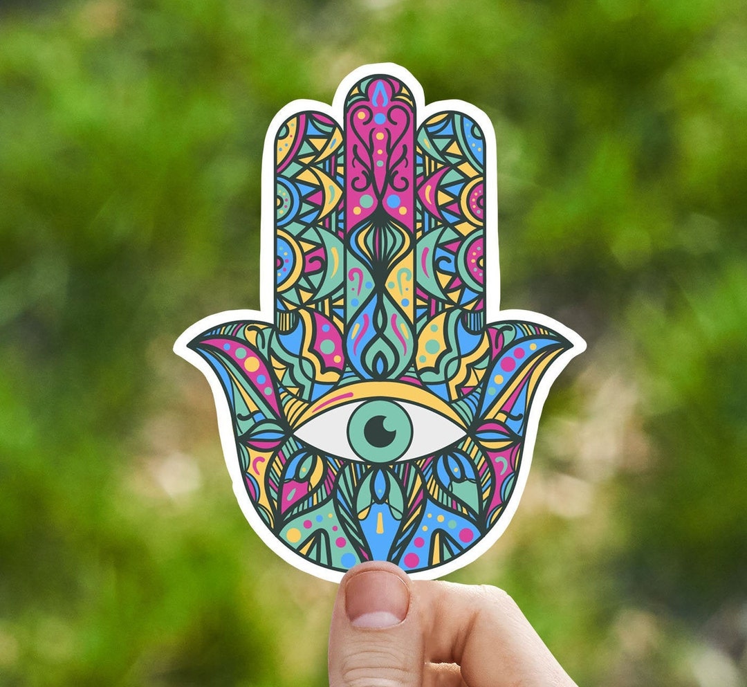 Pastel Hamsa Hand Vinyl Sticker, Evil Eye, Best Friend Gift, Laptop ...
