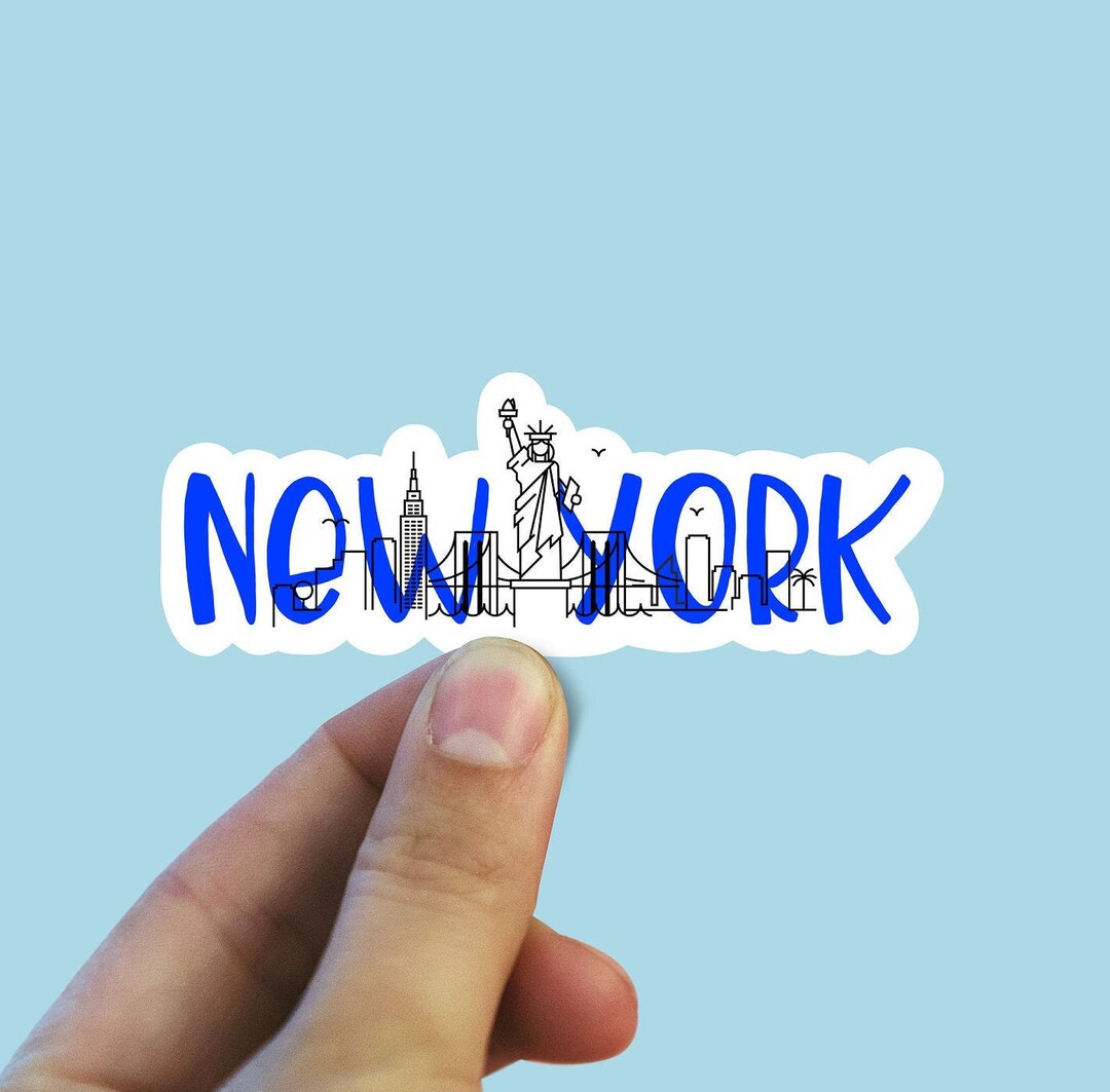 Colorful New York Skyline Vinyl Sticker, Manhattan,best Friend Gift ...