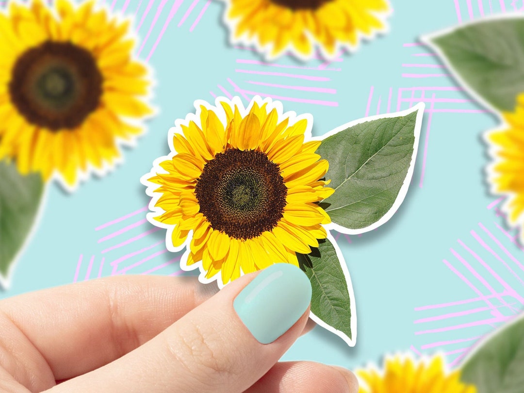 Realistic Sunflower Sticker, Sunflower Sticker, Flower Sticker ...