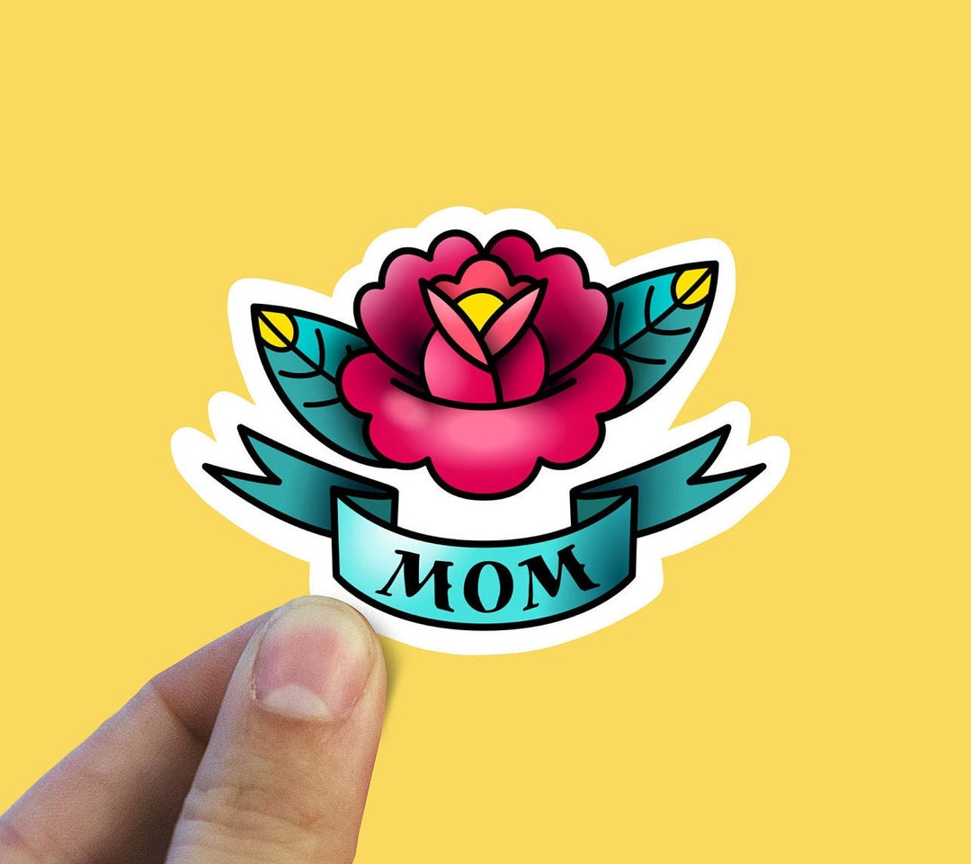 Traditional Mom Tattoo Vinyl Sticker, Best Friend Gift, Fine Art ...