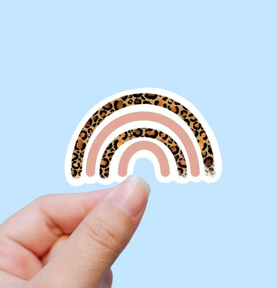 Leopard Print Rainbow Vinyl Sticker Rainbow Sticker Leopard - Etsy