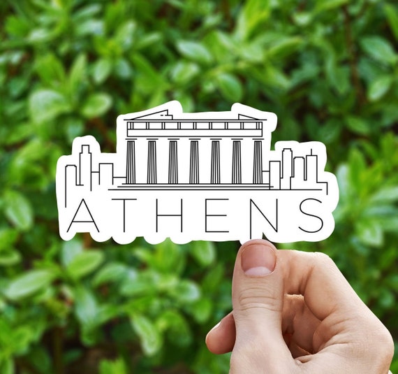 Athens Skyline Vinyl Sticker Greece Travel Stickers Best | Etsy
