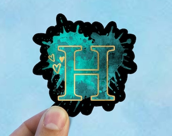 Old English Letter H Initial Vinyl Decal Sticker Diploma Font - Etsy