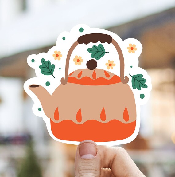 Illustrated Teapot Vinyl Sticker Best Friend Gift Tea Small | Etsy